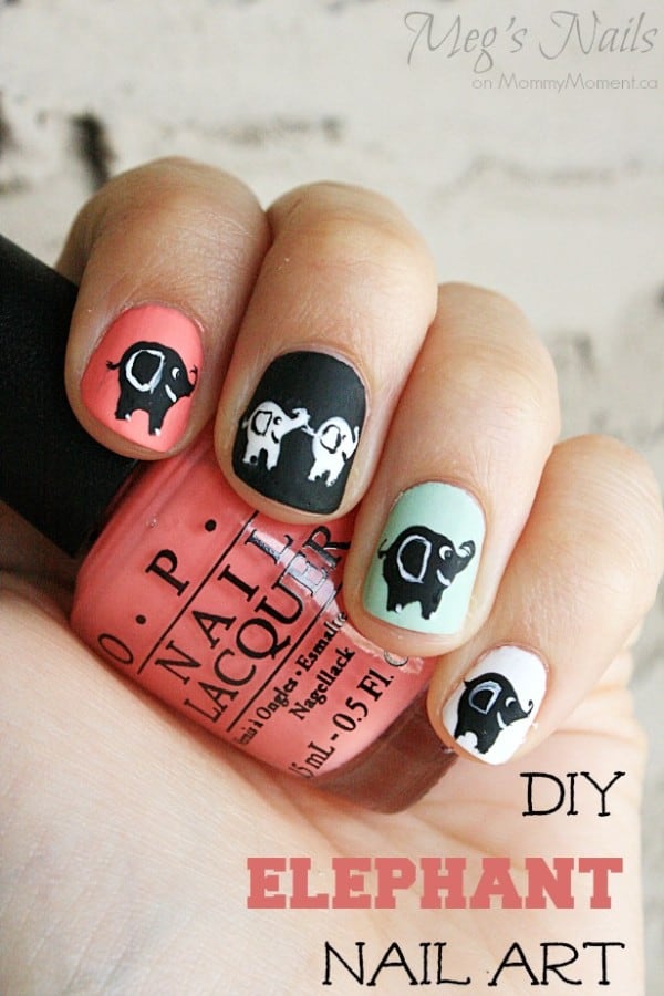 DIY Elephant Nail Art