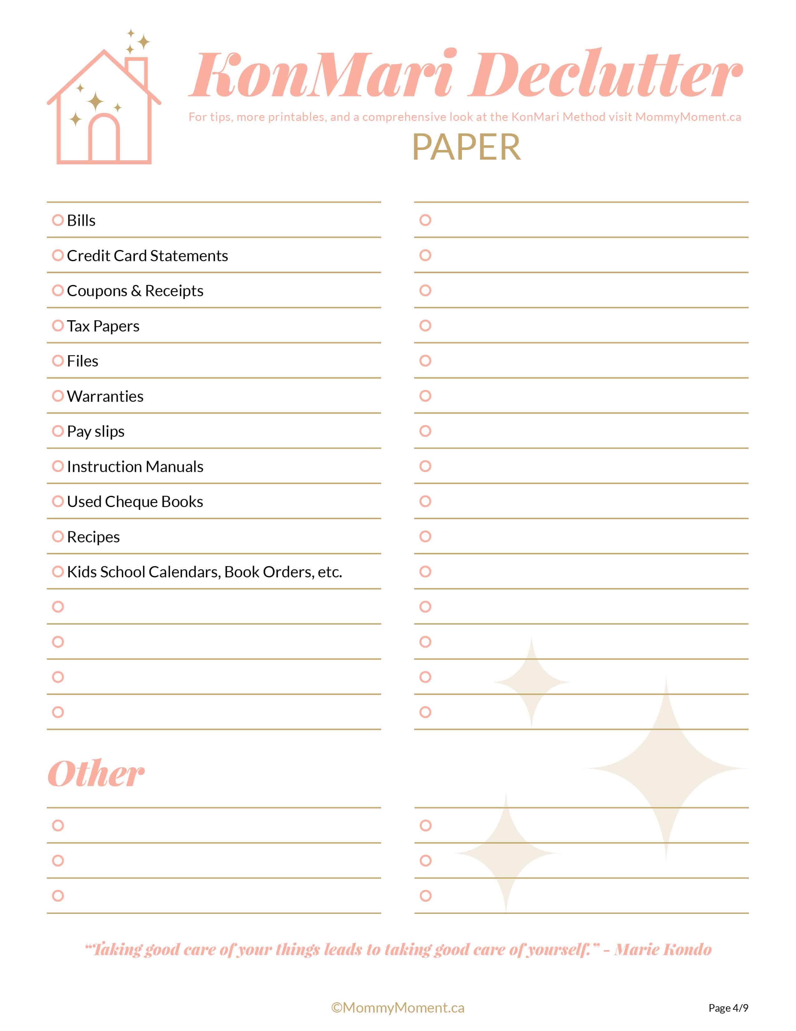 HOW TO DECLUTTER PAPER USING THE KONMARI METHOD - Mommy Moment